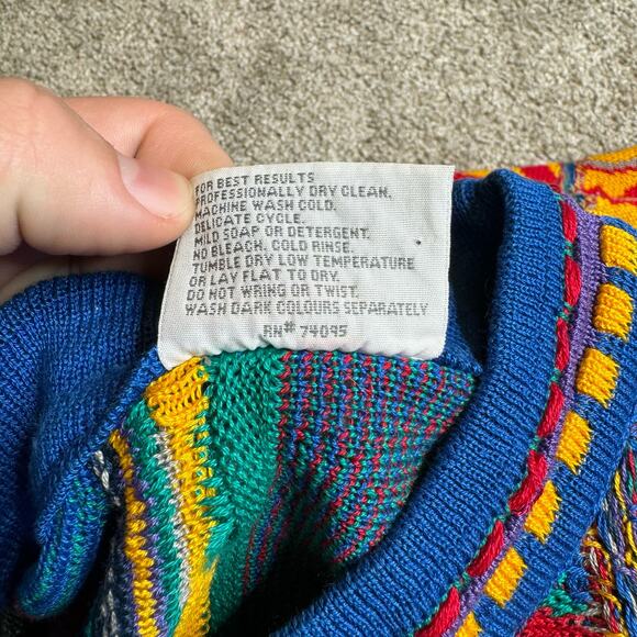 COOGI | Sweaters | Vintage Coogi Sweater Neon Crayon Vibrant Mens M ...
